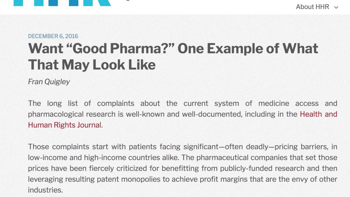 Want "Good Pharma?": An Example of What It Looks Like | FHC - Faith in ...
